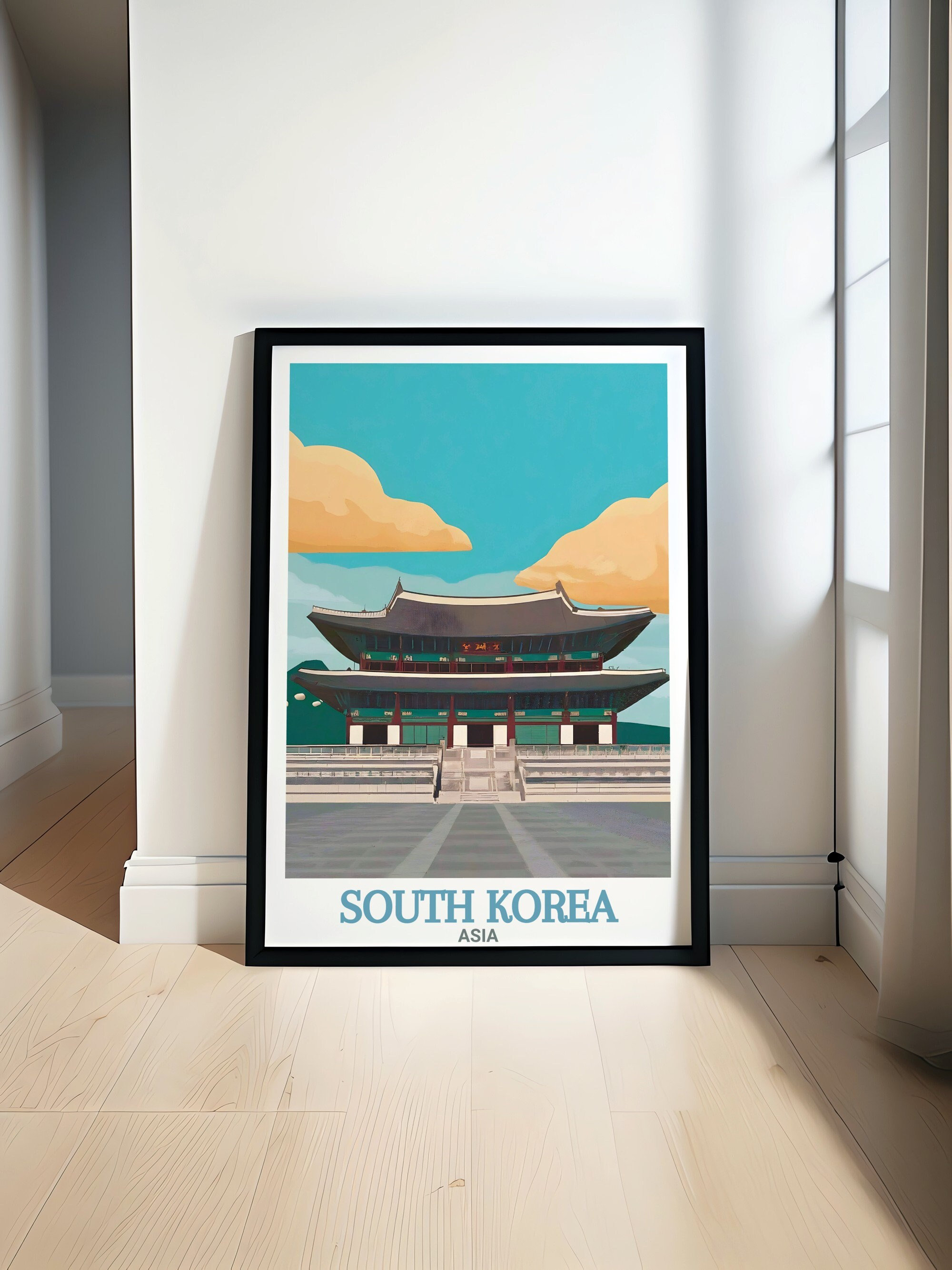 South Korea Travel Poster Gyeongbokgung Palace and Asia Decor ...