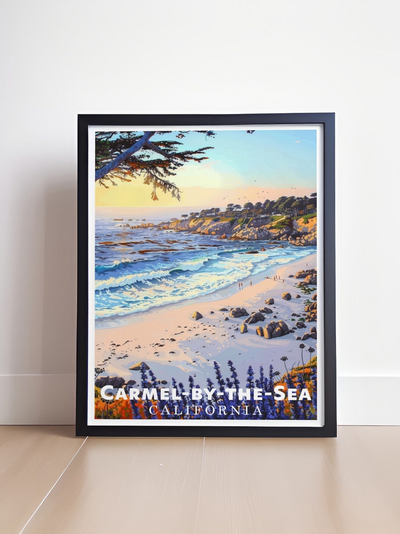 Carmel by the Sea Travel Poster - Carmel Beach Travel Print ...