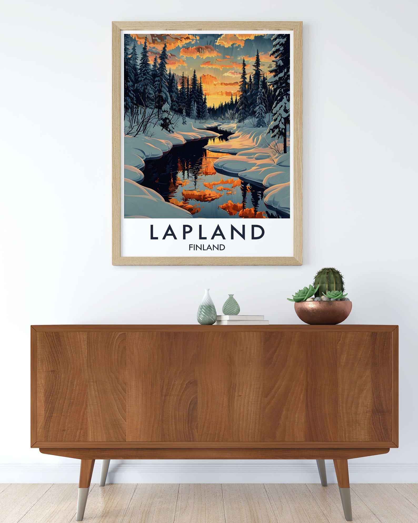 Lapland Poster Ruka Finland Travel Print Arctic Wilderness Decor Ruka ...