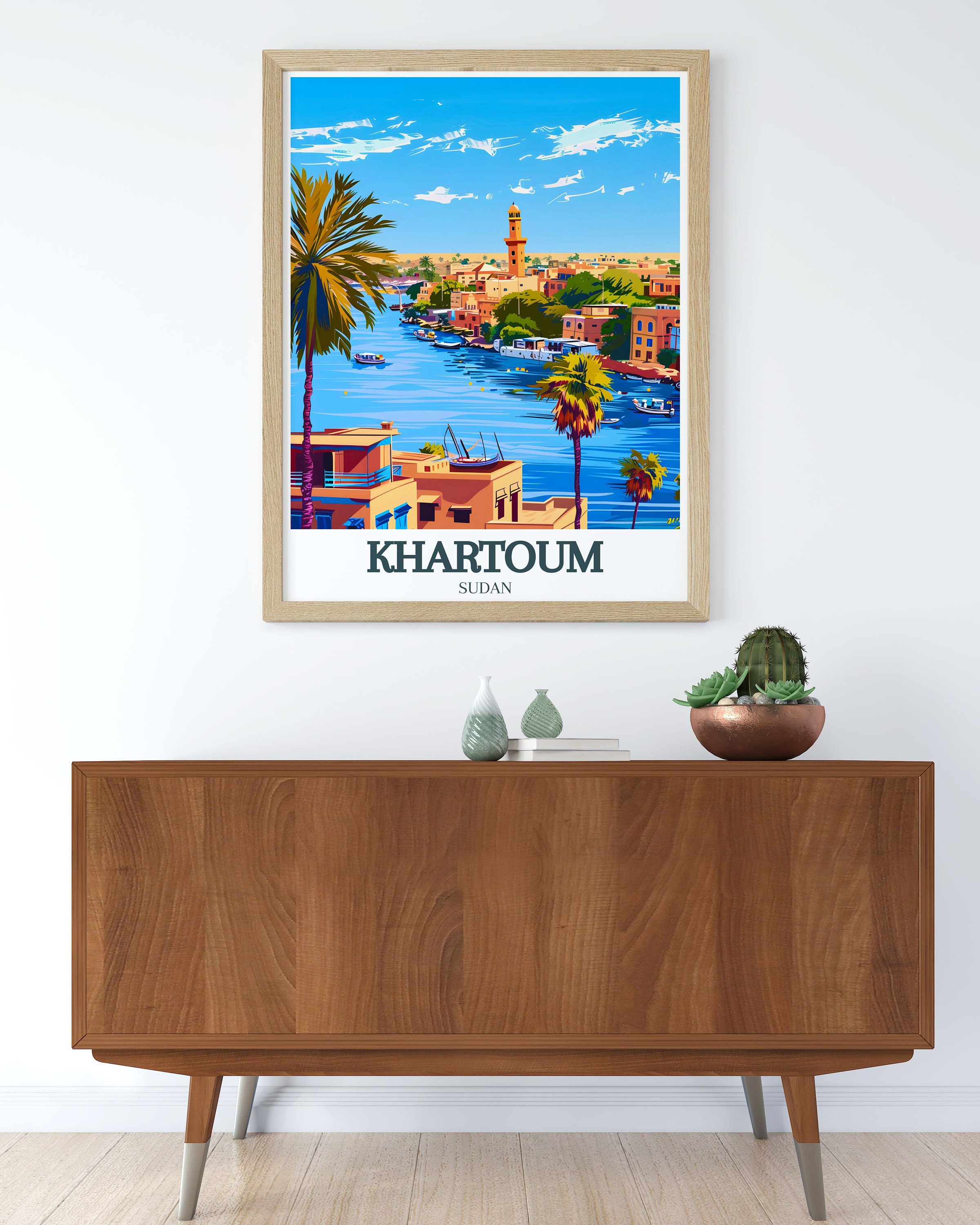 Khartoum Wall Art Khartoum City Center Nile River Travel Poster ...