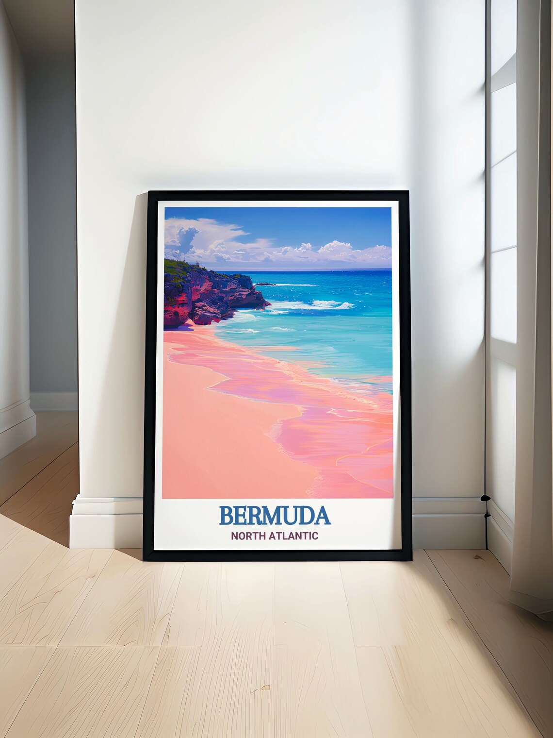 Bermuda Wall Art Horseshoe Bay Beach Wall Decor Bermuda Travel Poster ...