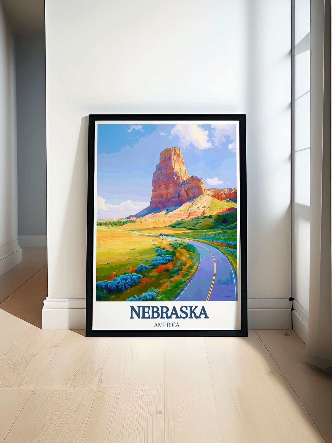 Nebraska Art Print - Scotts Bluff National Monument Wall Art - Nebraska ...