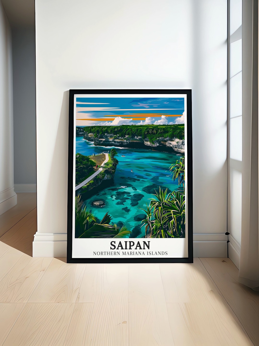 Saipan Poster - Framed Banzai Cliff Print - Pacific Ocean Canvas Print ...