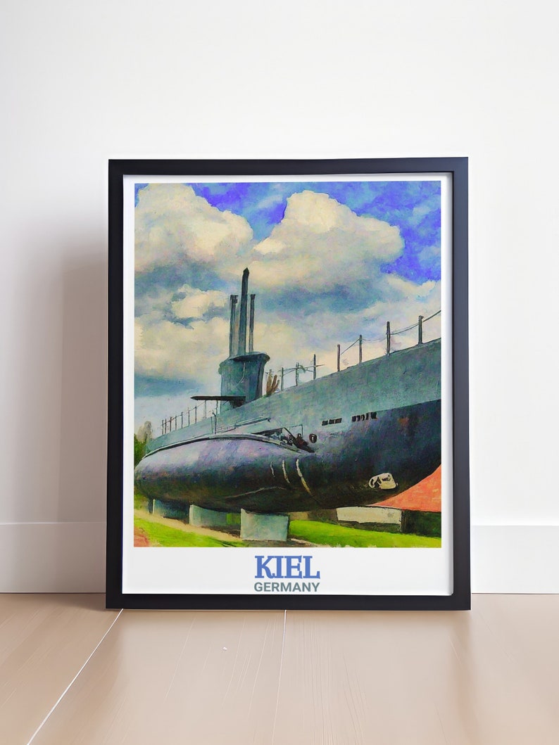 Kiel Travel Print - U-Boot U-995 und German Ports Art - U-Boot U-995 ...