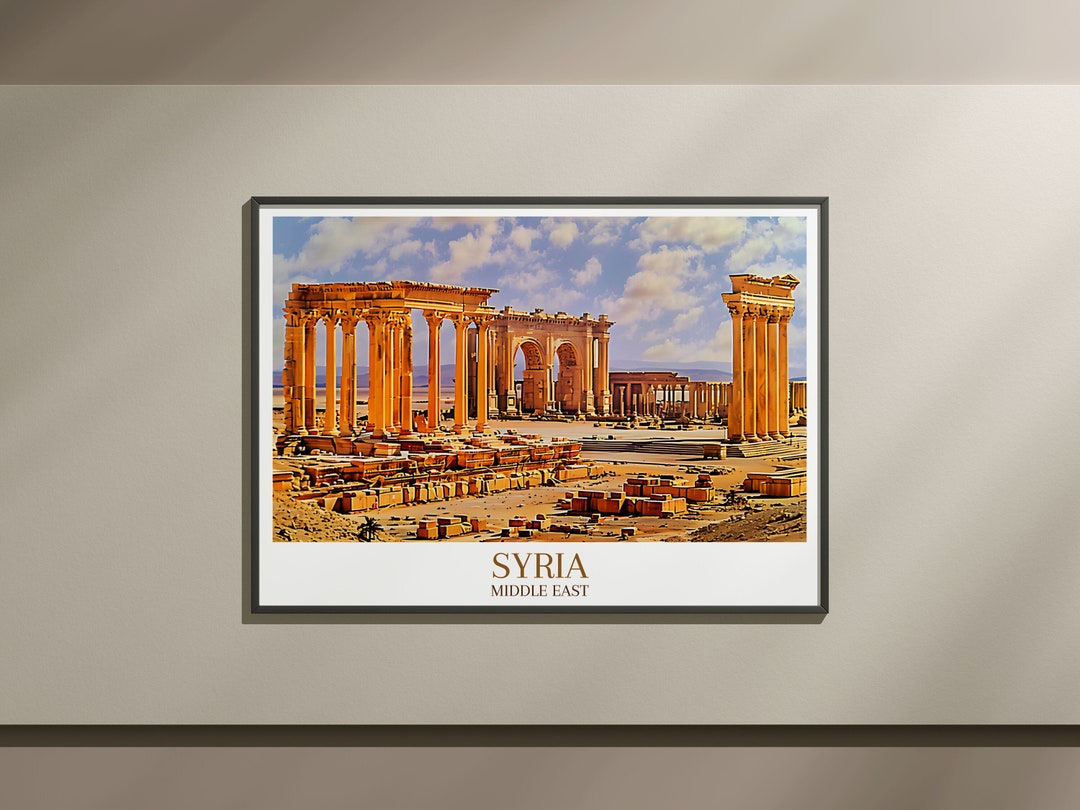 Syria City Map Print Ancient Streets and Landmarks - Damascus Art Print ...