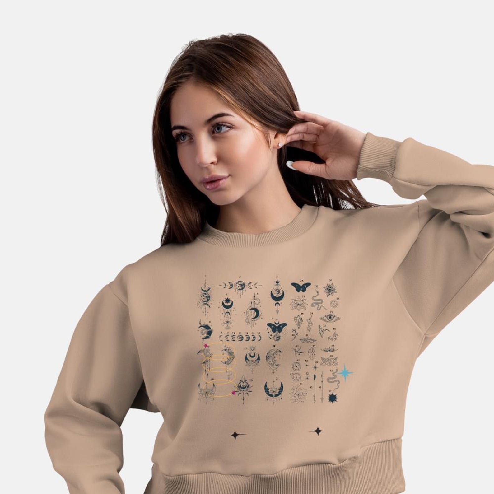 Hand Drawn Mystical Moon Collection, Moon Girls Svg, Celestial Svg ...
