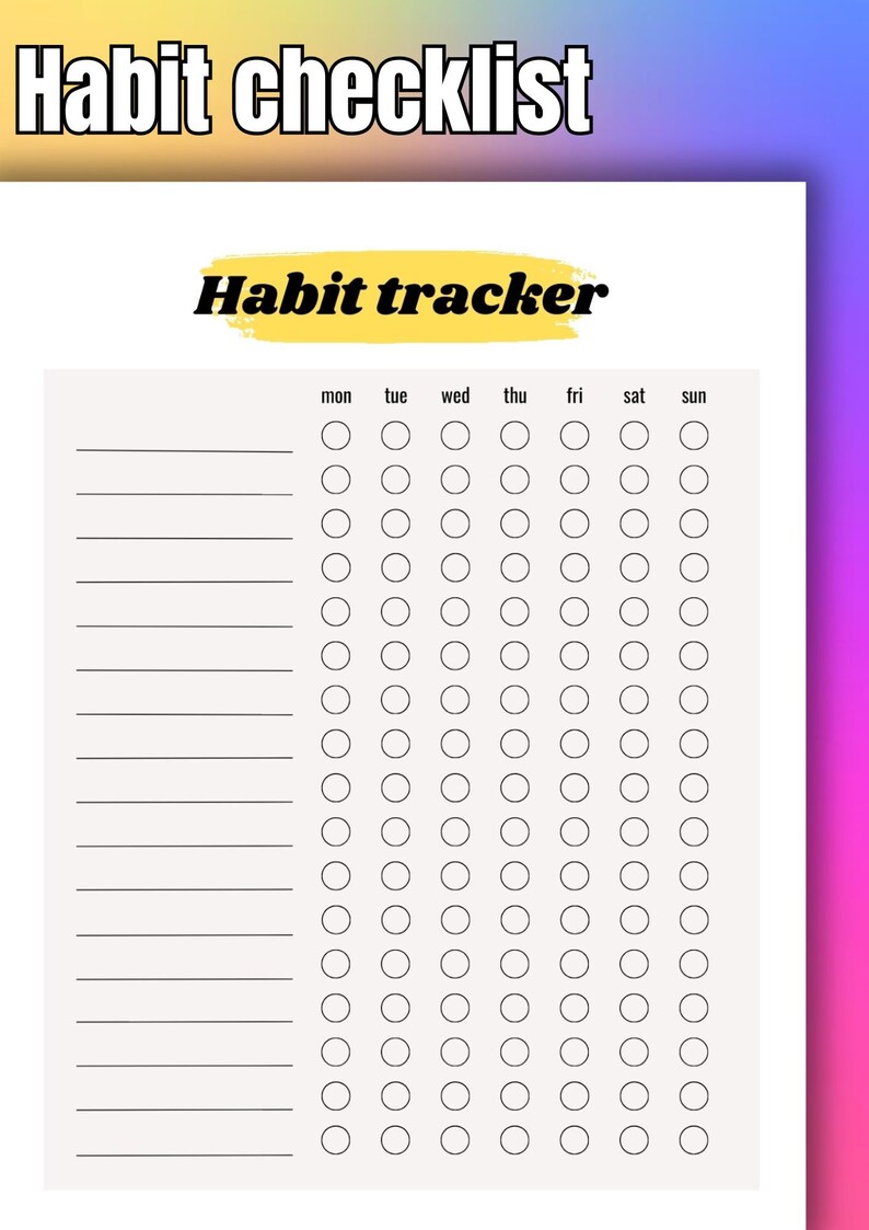 Habit Tracker - Printable Journal for Daily Routine, Goal Setting, and ...