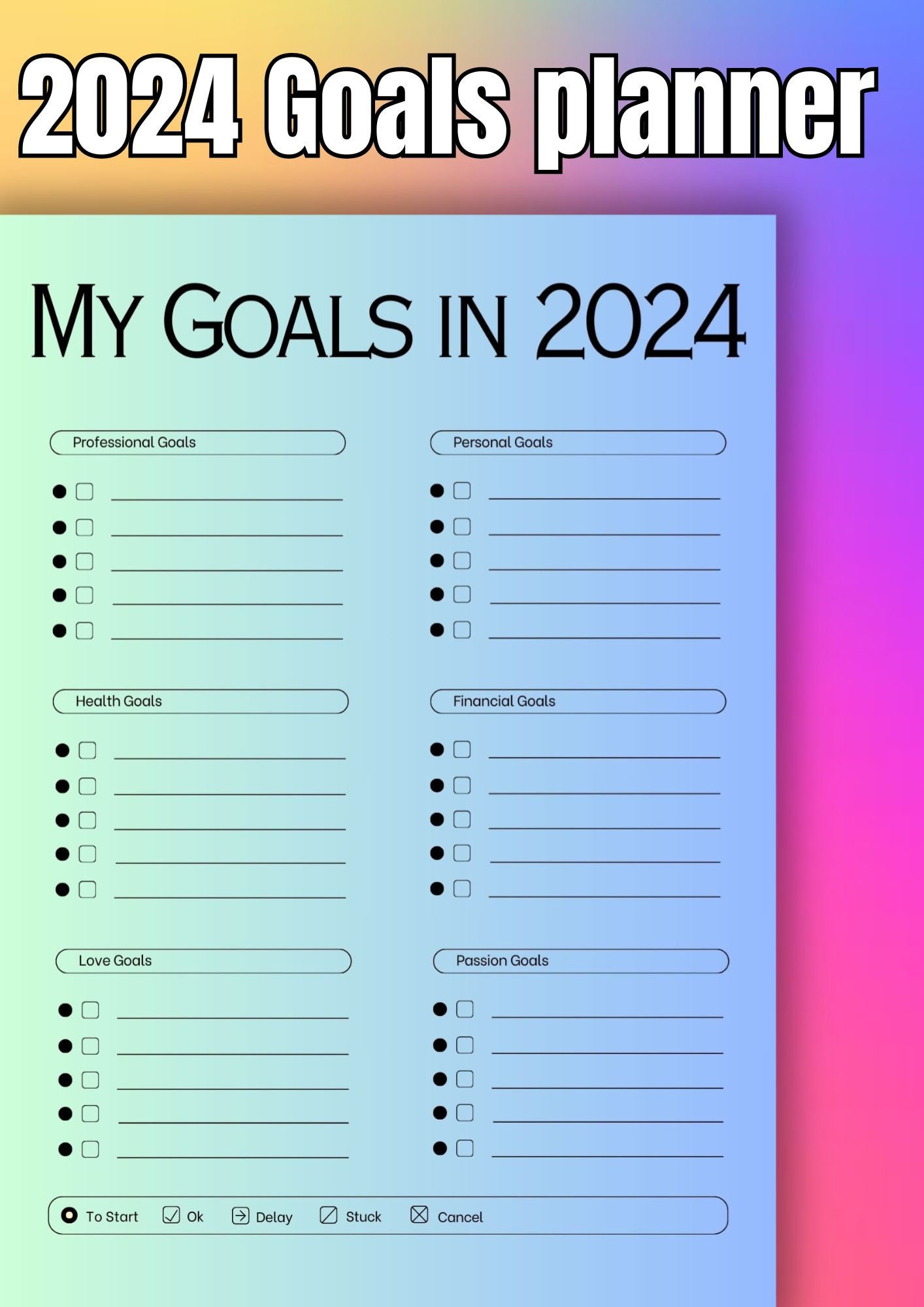 2024 Goals Planner Daily Organizer for Success and Productivity Habit ...