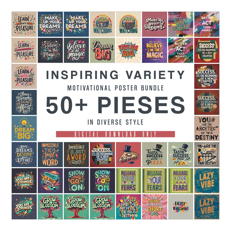 50+ Motivational and Inspirational Quotes Digital Posters – Printable ...