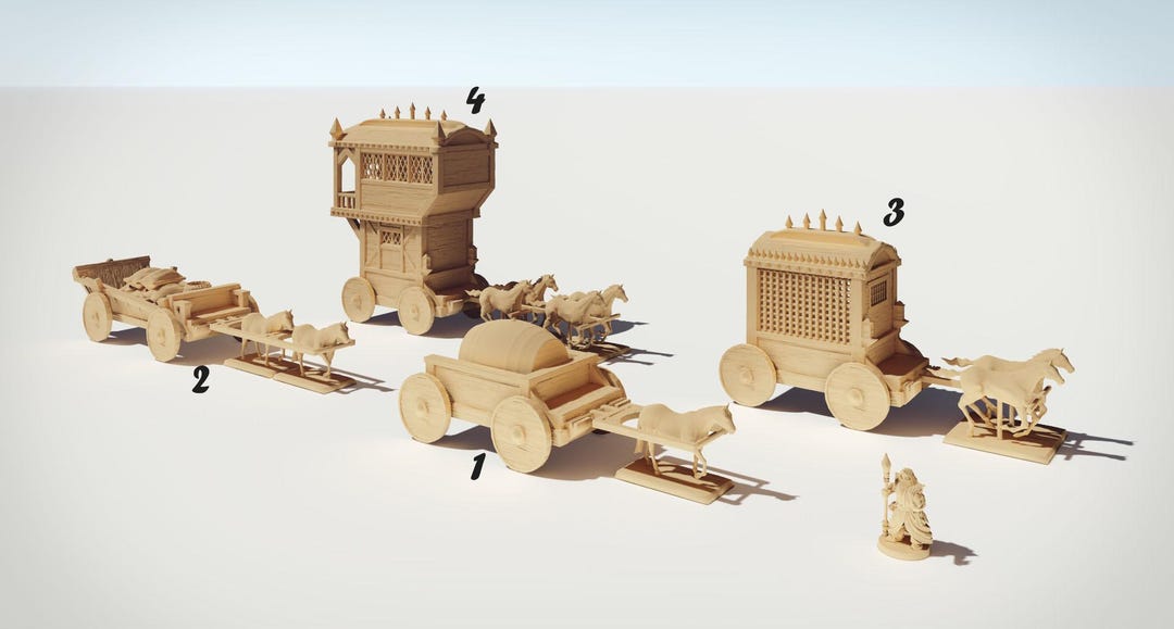 Carts and Wagons | Village Terrain | DND and Warhammer - Etsy