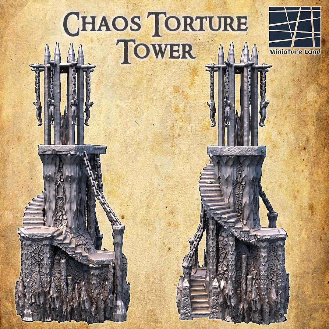 28mm Chaos Torture Tower | Dungeon Terrain | DND and Warhammer - Etsy