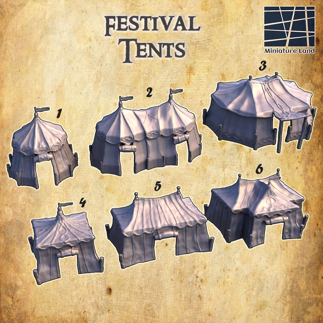 Festival Tents | Market Terrain | DND and Warhammer - Etsy