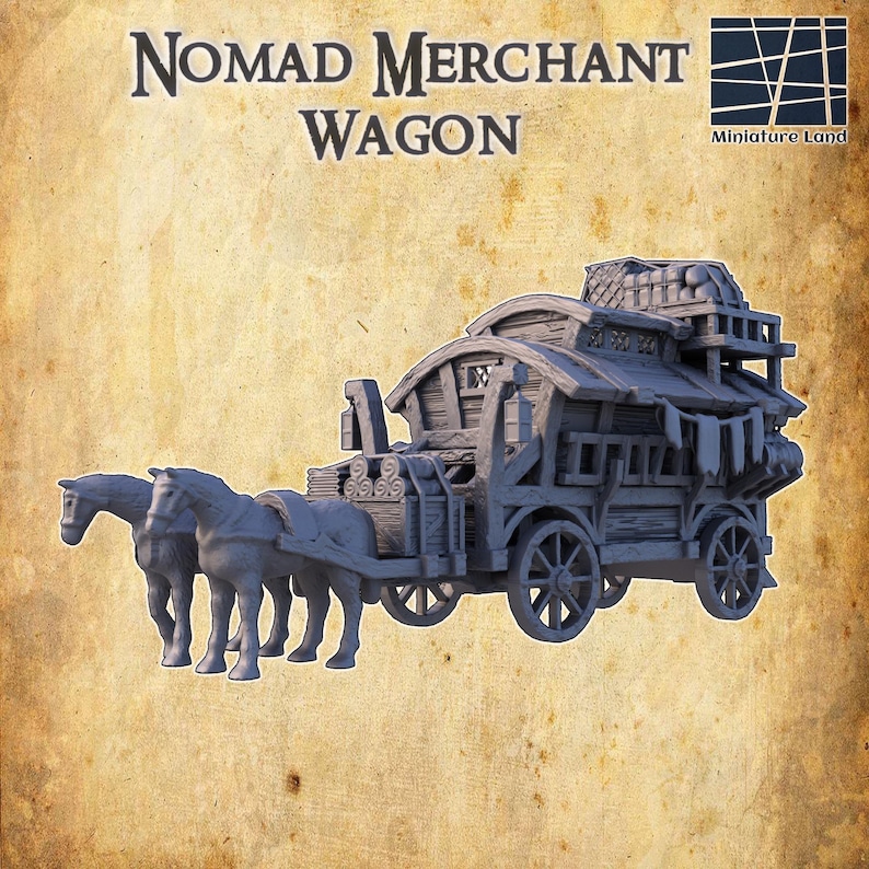 Nomad Merchant Wagon | Market Terrain | DND and Warhammer - Etsy