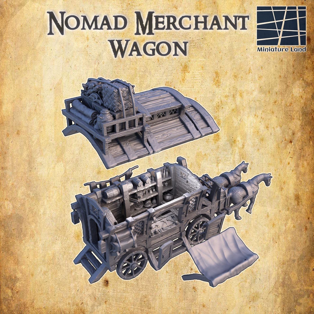 Nomad Merchant Wagon | Market Terrain | DND and Warhammer - Etsy