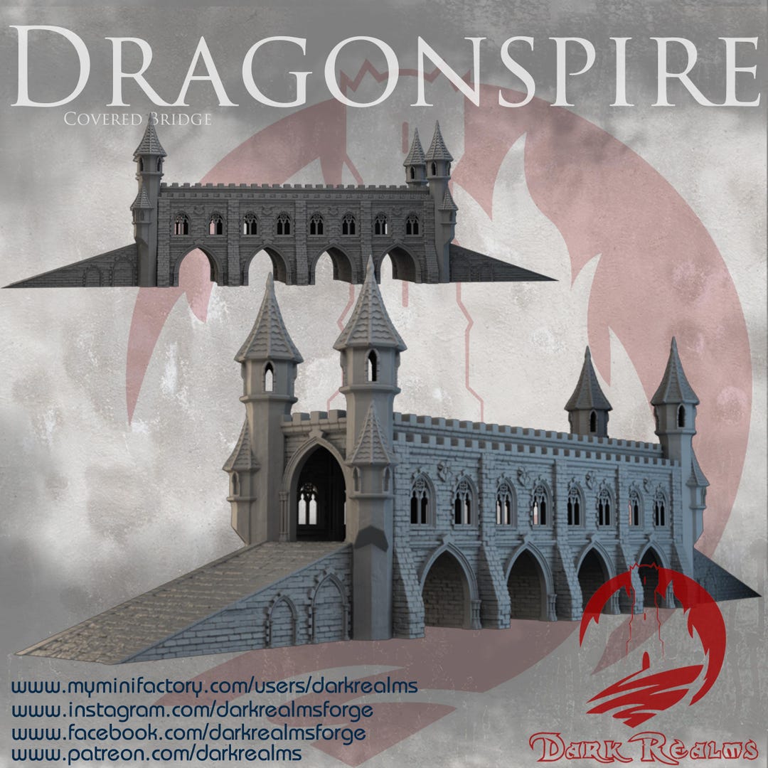 Dragonspire Bridge Environmental DND and Warhammer - Etsy