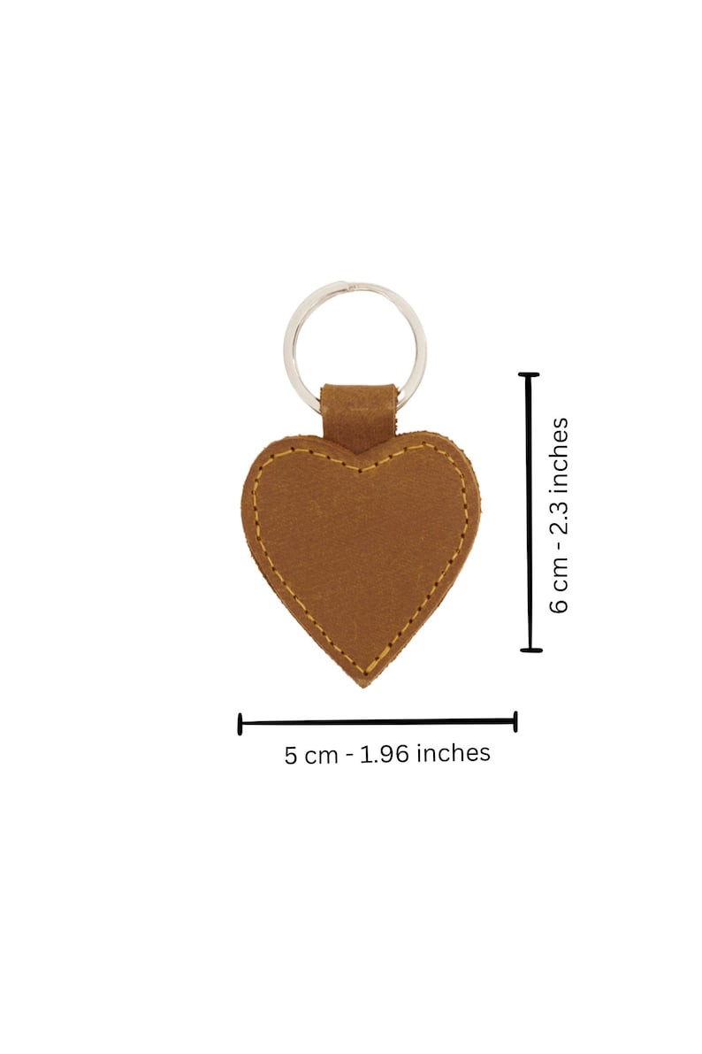 Personalized Leather Heart Shape Keychain, Heart Key Fob, Heart ...