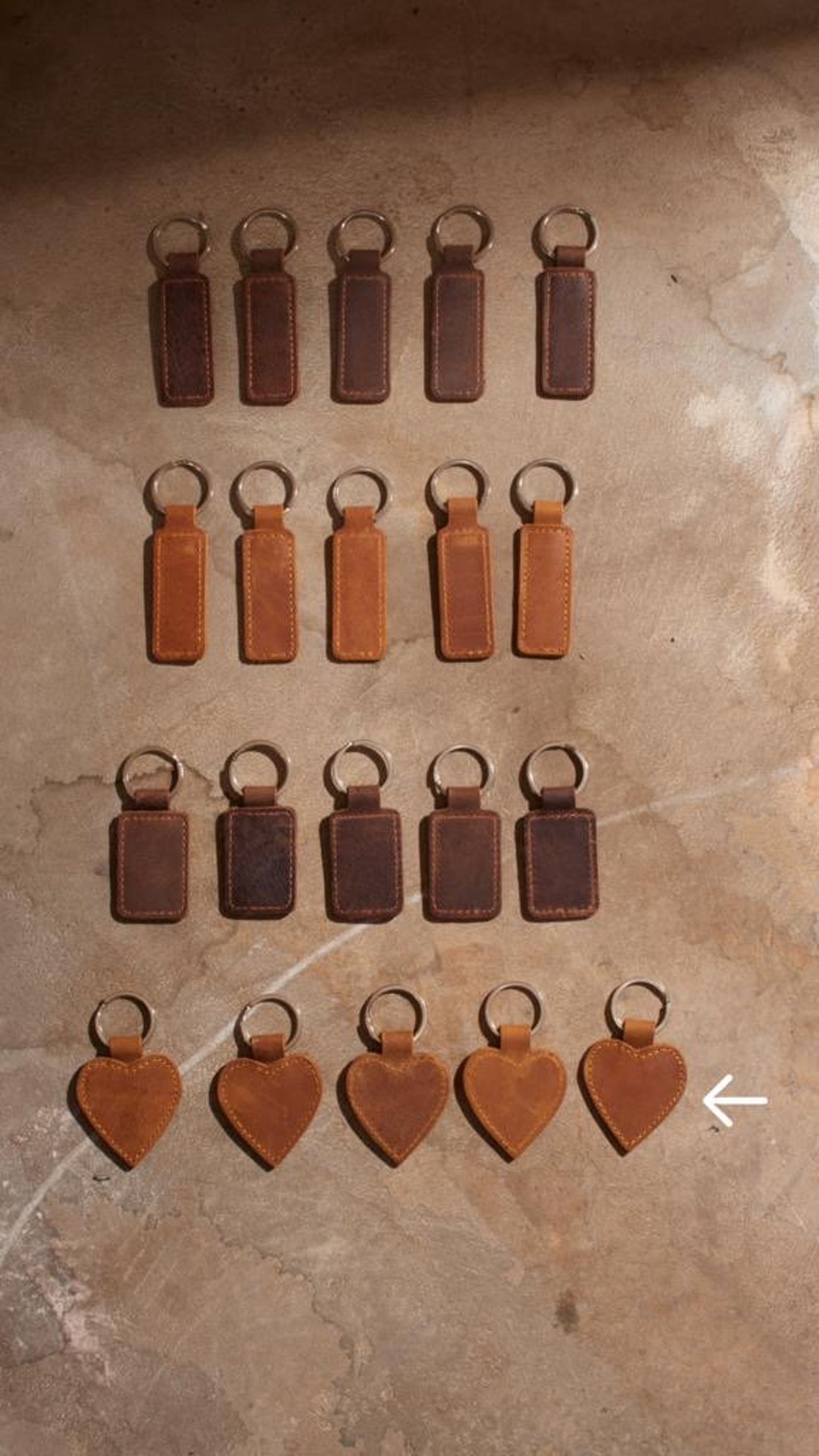 Personalized Leather Heart Shape Keychain, Heart Key Fob, Heart ...