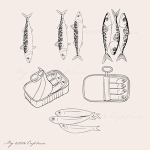 Seafood Clipart Set – Hand Drawn Seafood Iillustration Bundle | Vector ...
