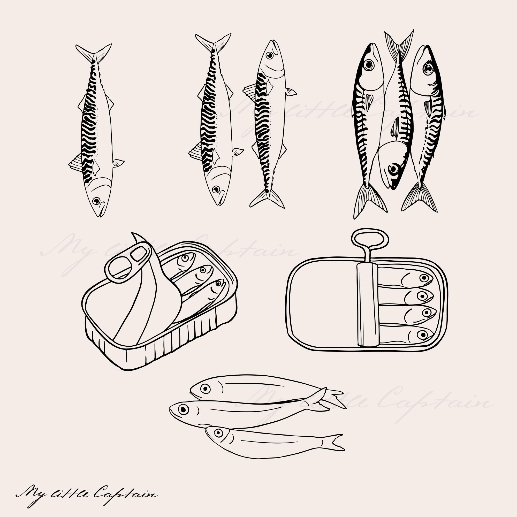 Seafood Clipart Set – Hand Drawn Seafood Iillustration Bundle | Vector ...