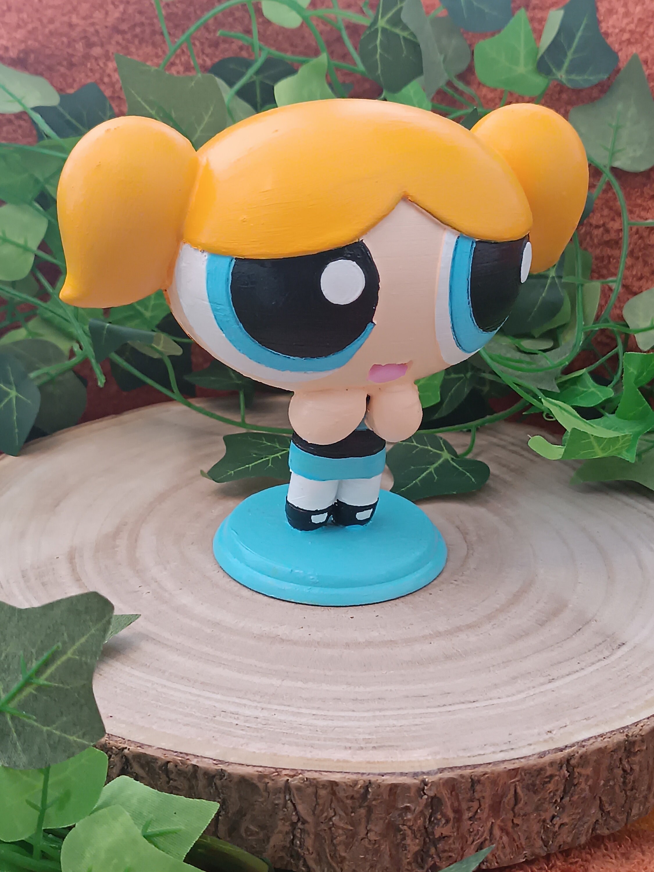 Figurine Inspired by the Powerpuff Girls Bubble Bubbles Powerpuff Girls Cartoon hand Painted ...