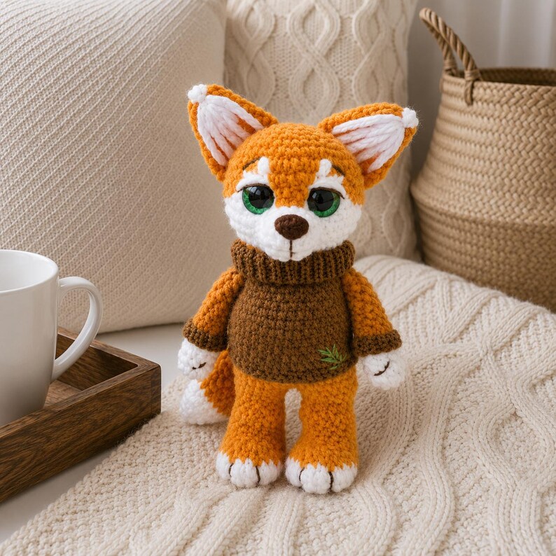 Crochet Fox Amigurumi Pattern Dressed Fox Toy Pdf Intermediate