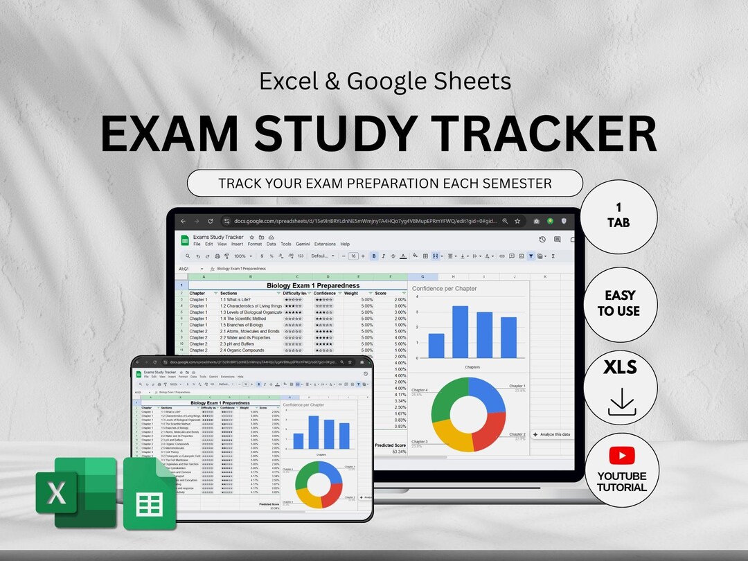 Exam Study Planner, Revision Schedule, Student Tracker (google Sheets ...