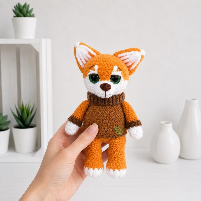 Crochet Fox Amigurumi Pattern Dressed Fox Toy Pdf Intermediate