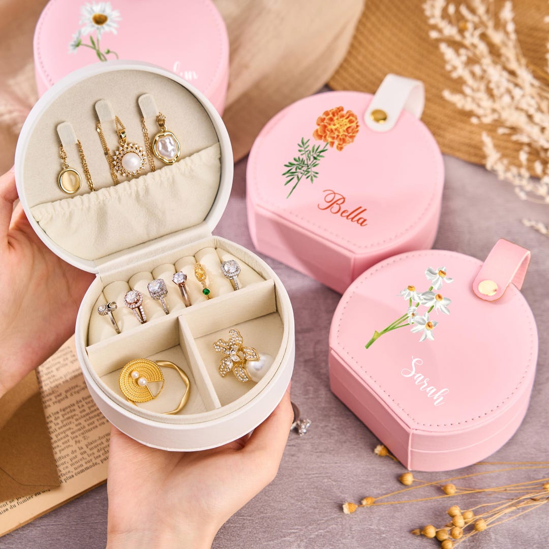 Personalized Travel Jewelry Box Custom Engraved Jewelry Box Wedding ...