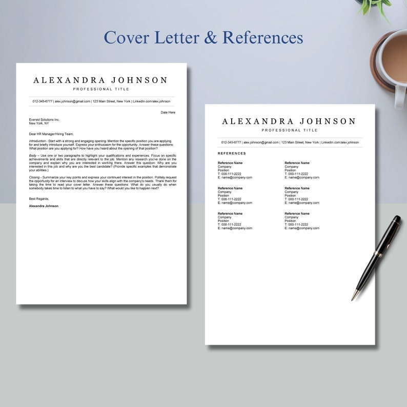 ATS Friendly Resume Template for Canva, Word, Google Docs, Pages ...