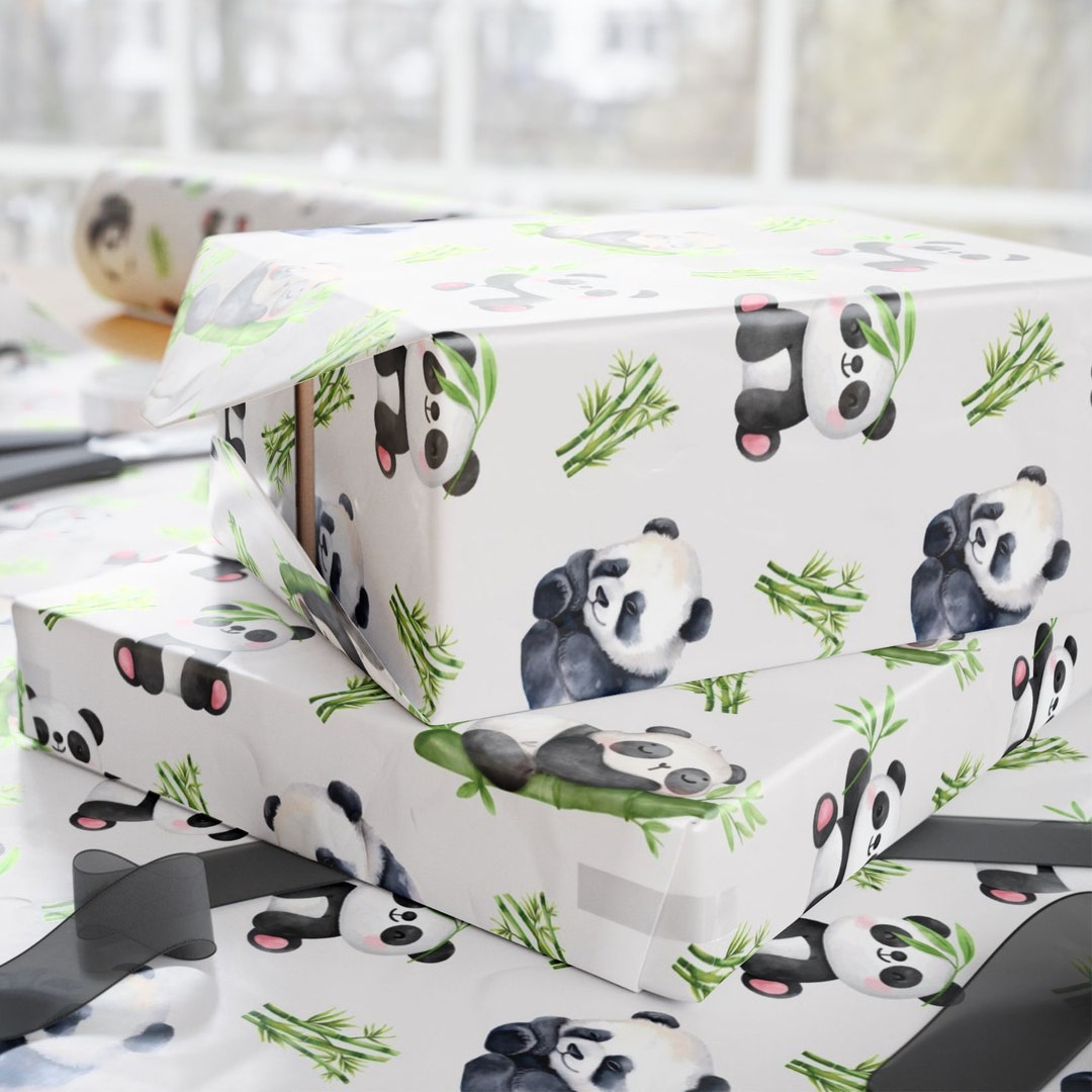 Panda Wrapping Paper Cute Wrapping Paper Baby Gift Wrap Birthday Gift ...