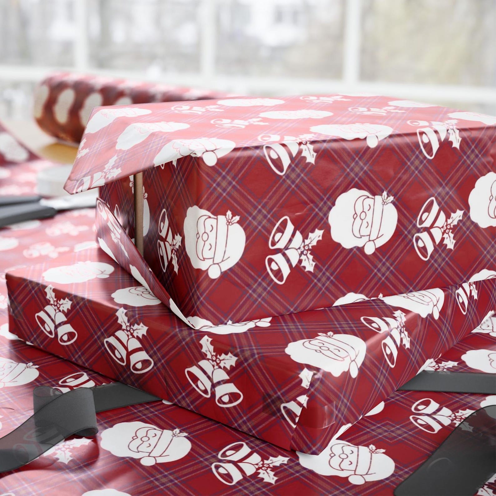 Red Christmas Wrapping Paper Santa Christmas Gifts Christmas Decor With ...