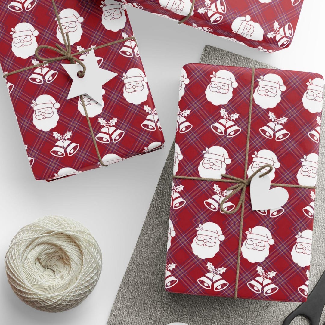 Red Christmas Wrapping Paper Santa Christmas Gifts Christmas Decor With ...