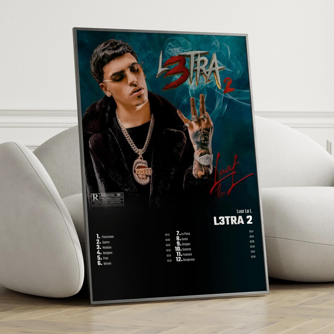 Luar La L L3tra 2 Album Cover Poster Wall Art Luar La L Etsy