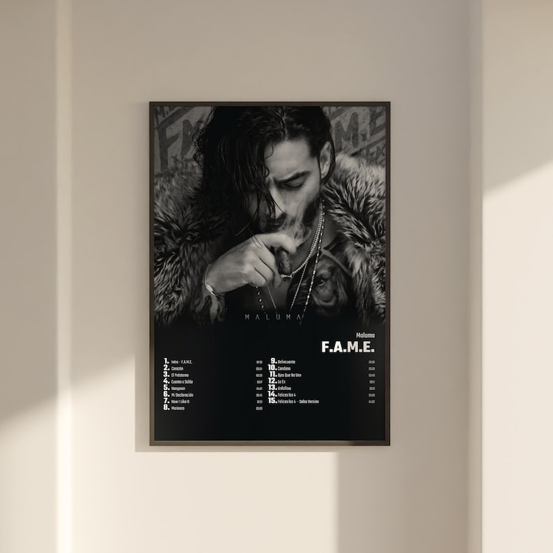 Maluma Fa.m.e. Album Cover Poster Wall Art Maluma Fame - Etsy