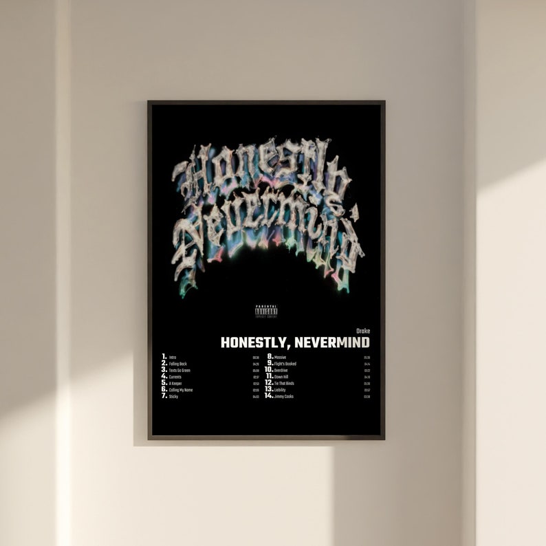 Drake Honestly Nevermind Album Cover Poster Wall Art - Etsy