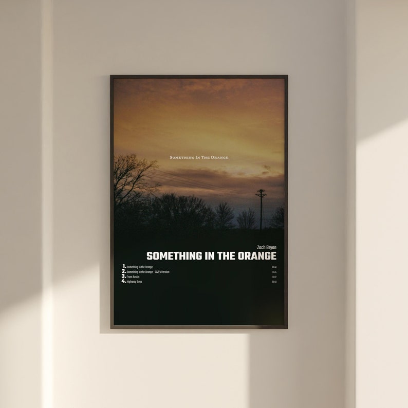 Zach Bryan Something in the Orange Album Cover Poster Wall - Etsy Australia