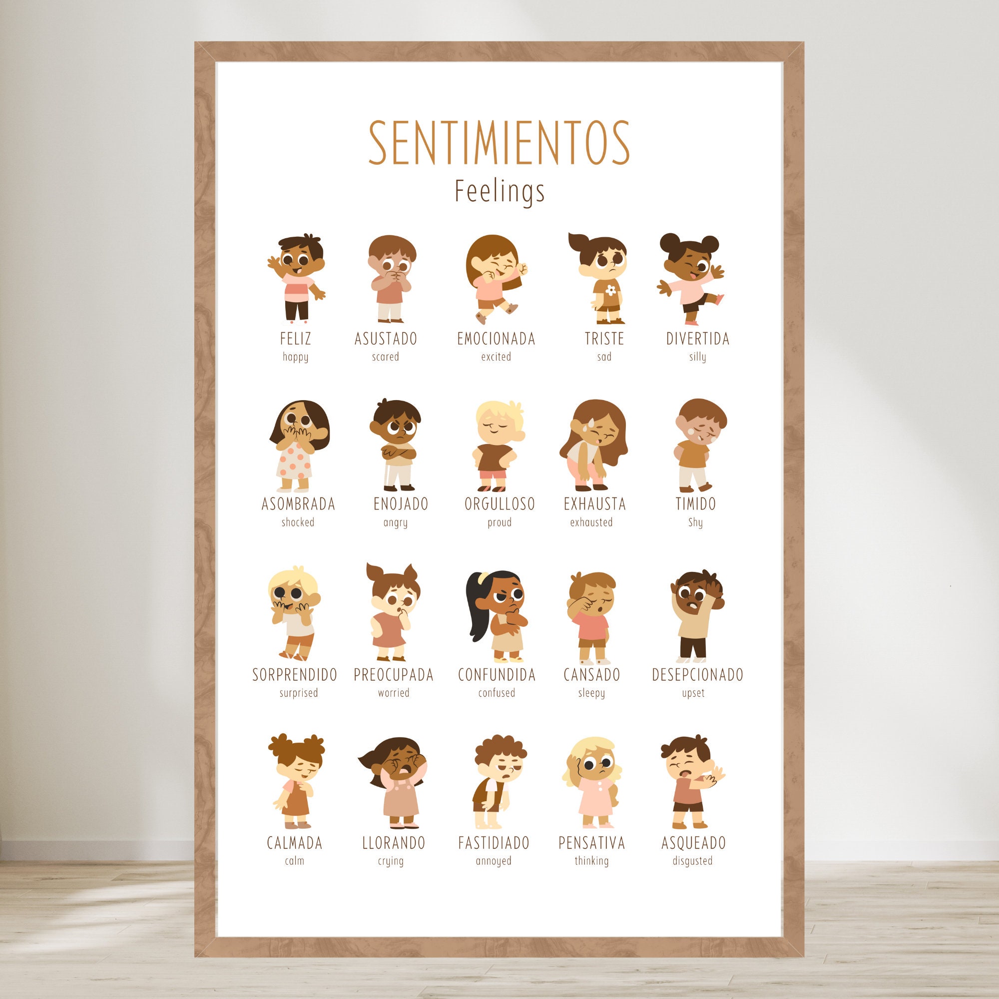 Los Sentimientos/ Feelings Educational Poster Bilingual - Etsy