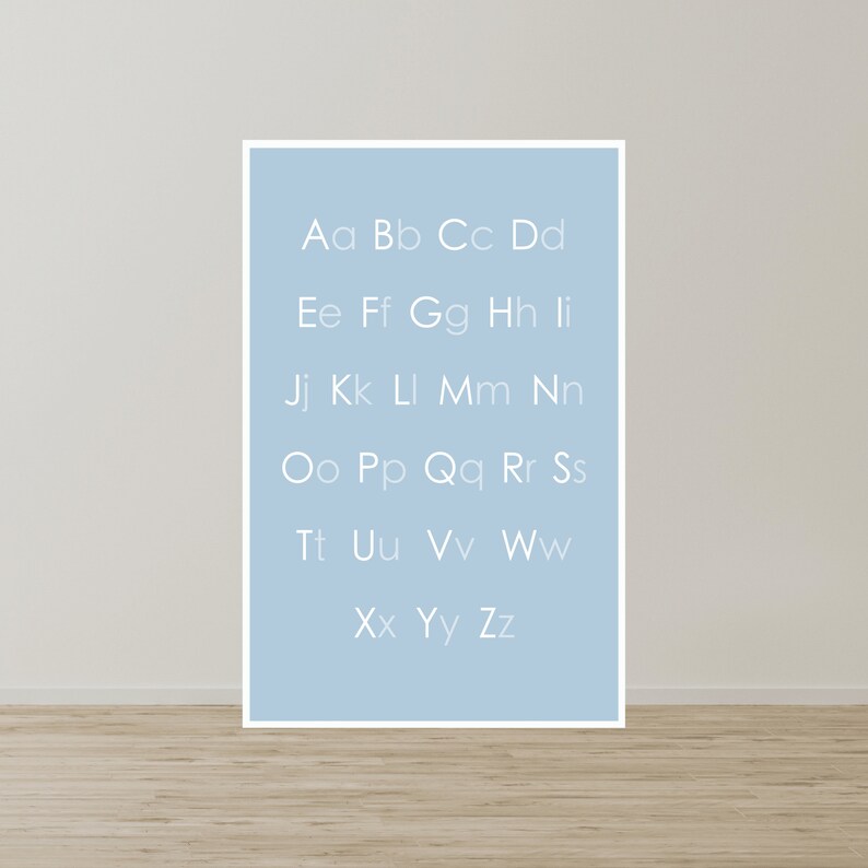 Alphabet Abecedario Uppercase and Lowercase Green or Blue or Pink 1pc ...