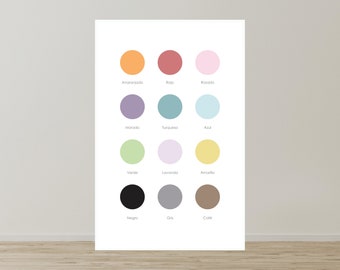 Spanish Crayon Colors Poster Educational Print Kids Homeschool ...