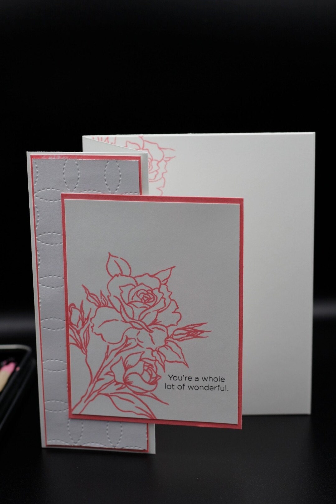 Tri-fold Embossed Greeting Card, Handmade - Etsy