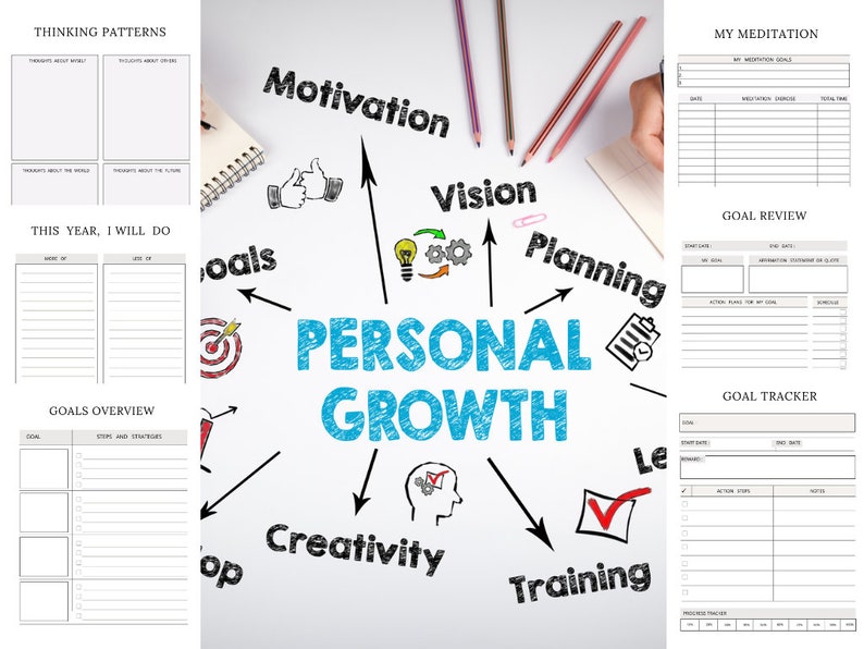 Personal Growth Planner Template, Personal Growth Workbook, Personal ...