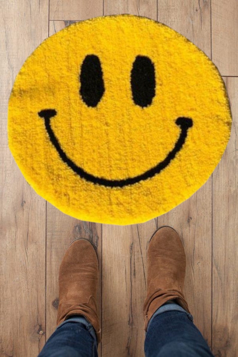Custom Smiley Face Tufted Rug Personalized 100% Acrylic Carpet Any Size ...