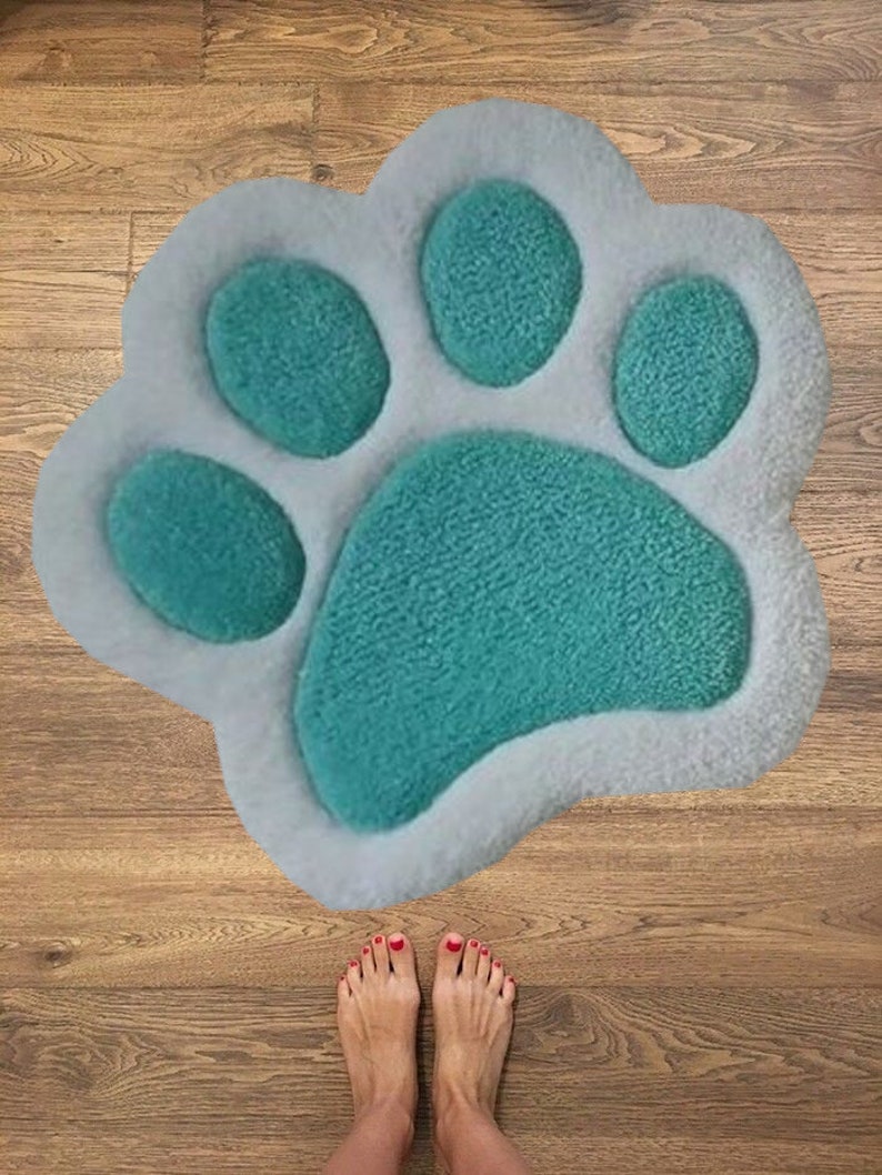 Custom Paw-shaped Tufted Rug Personalized Acrylic Carpet for Comfort ...
