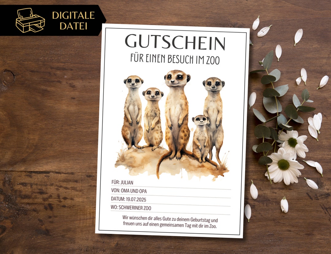 Zoo Visit Voucher Template to Print Out | Voucher Trip to the Zoo ...