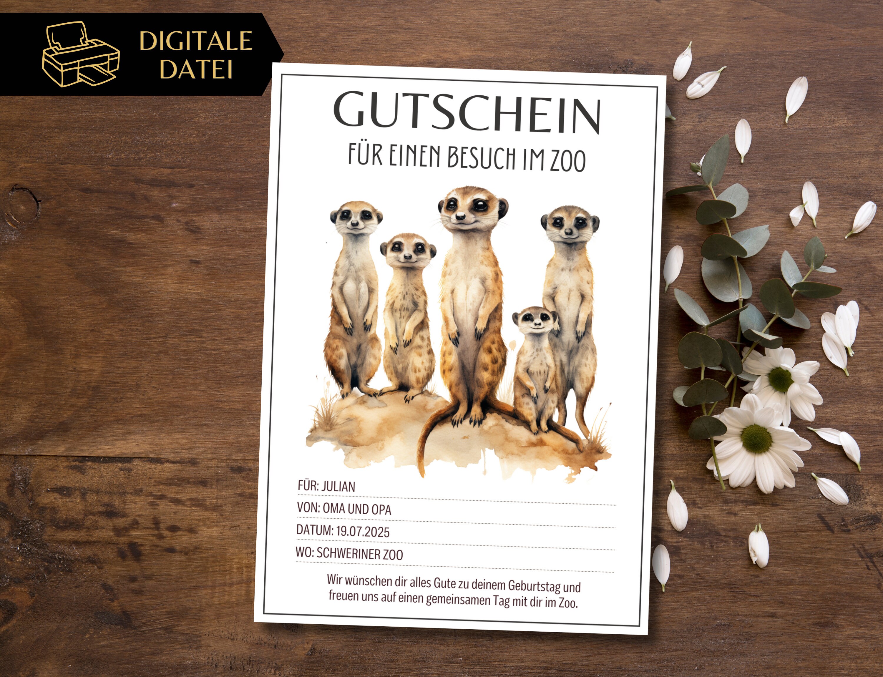 Gutschein Zoobesuch Vorlage Kostenlos
