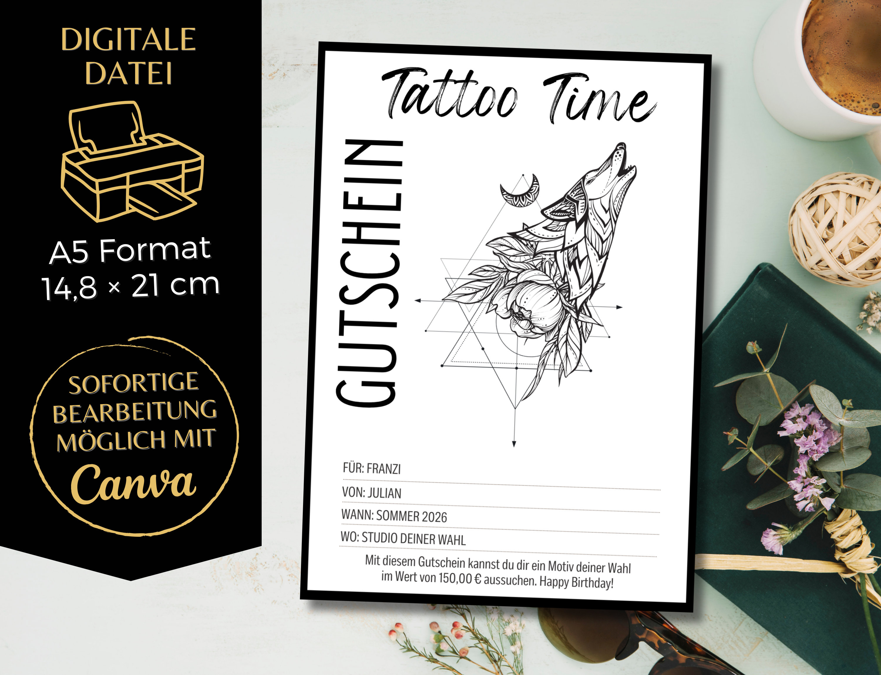 Tattoo Voucher Template to Print Out Tattoo Voucher Tattoo Voucher to ...