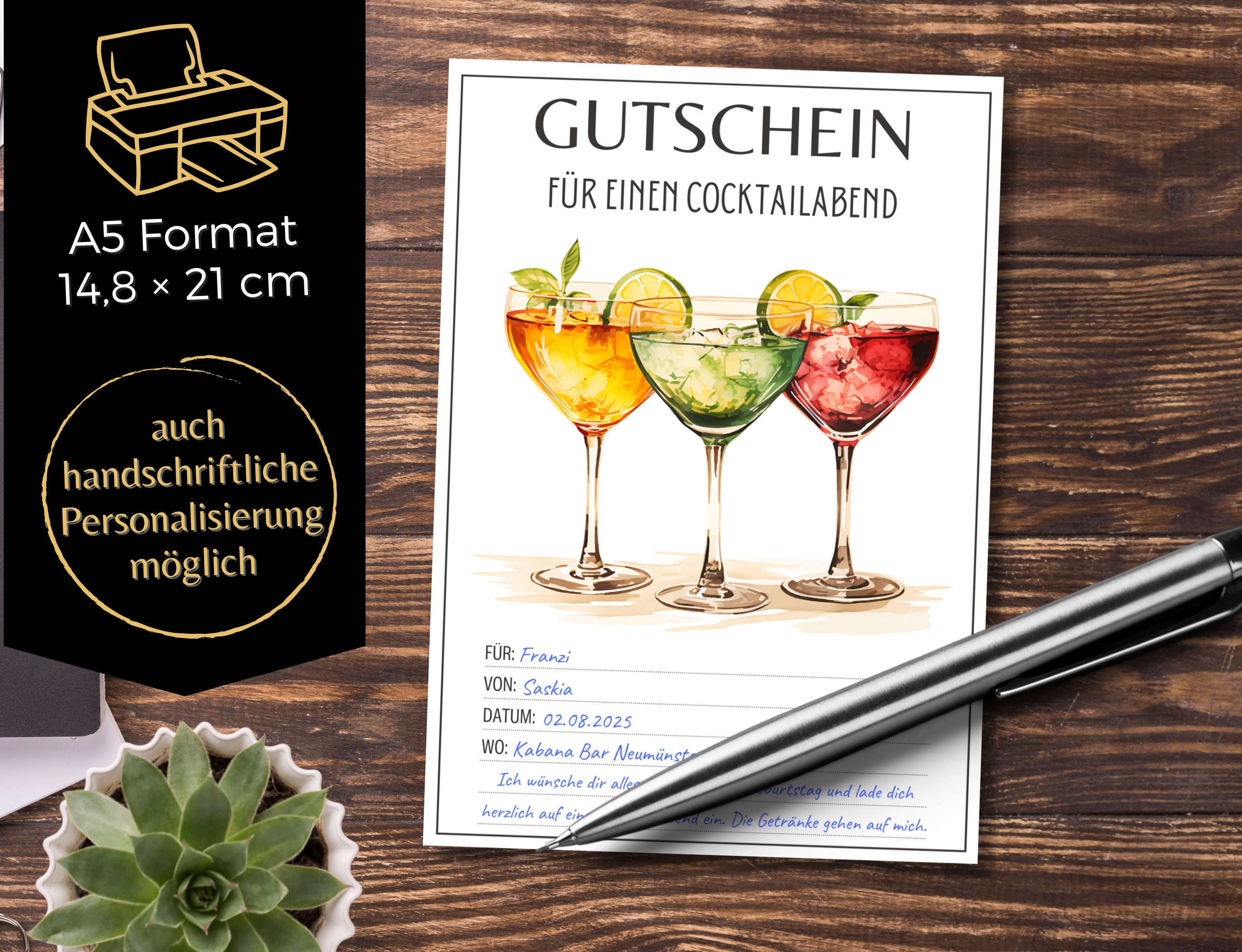 Voucher Cocktail Template to Print Out Voucher Template Girls' Day Time ...