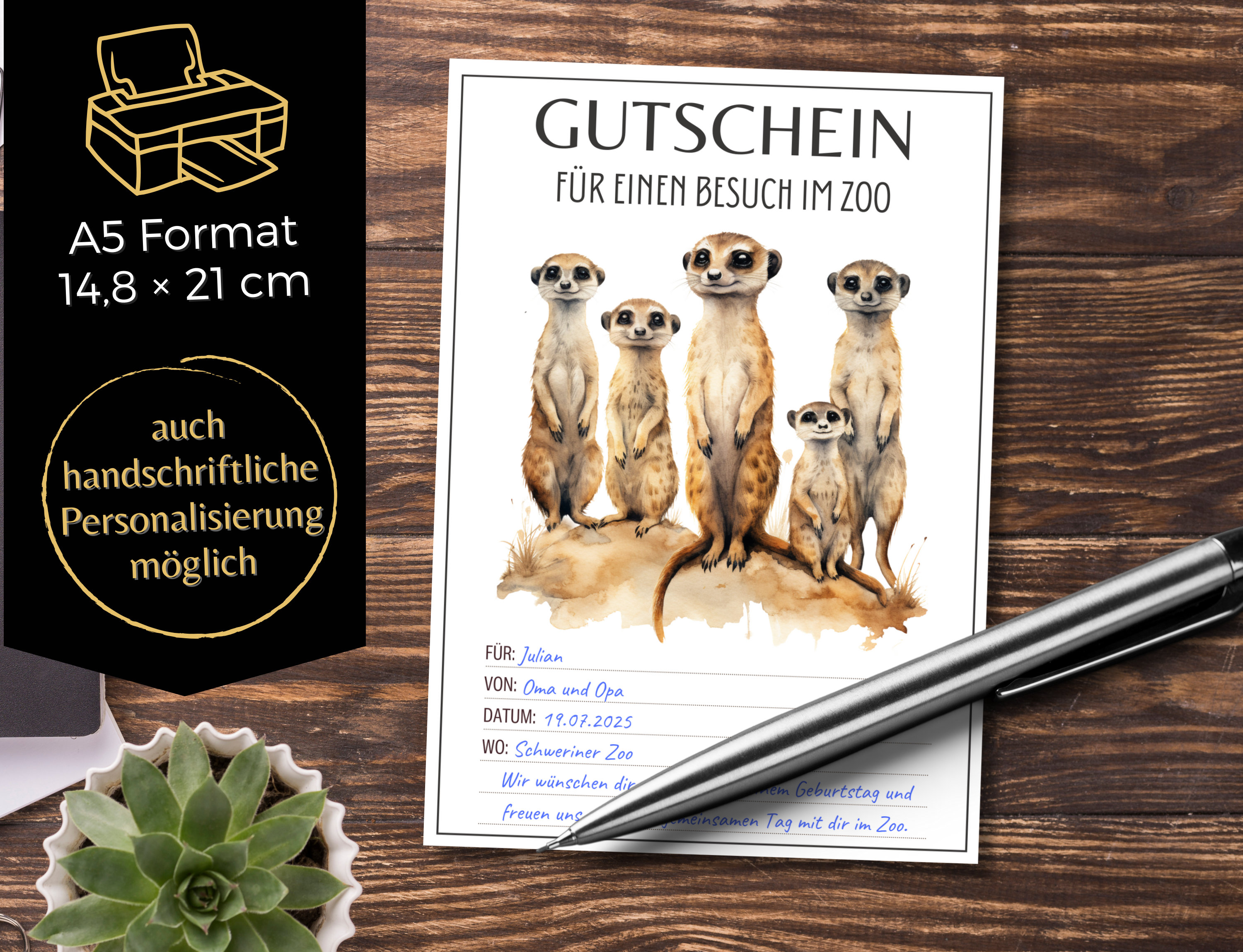 Zoo Visit Voucher Template to Print Out | Voucher Trip to the Zoo ...