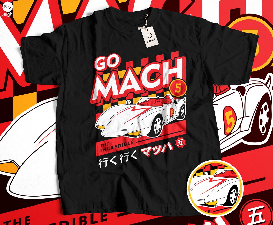 Unisex Speed Racer Mach 5 T-shirt Vintage Racing Anime Tee, Classic Car ...
