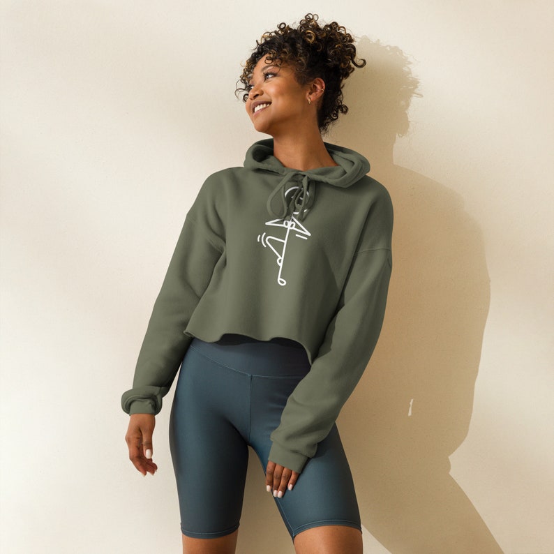 Tree Pose Stick Figure Crop Hoodie - Etsy